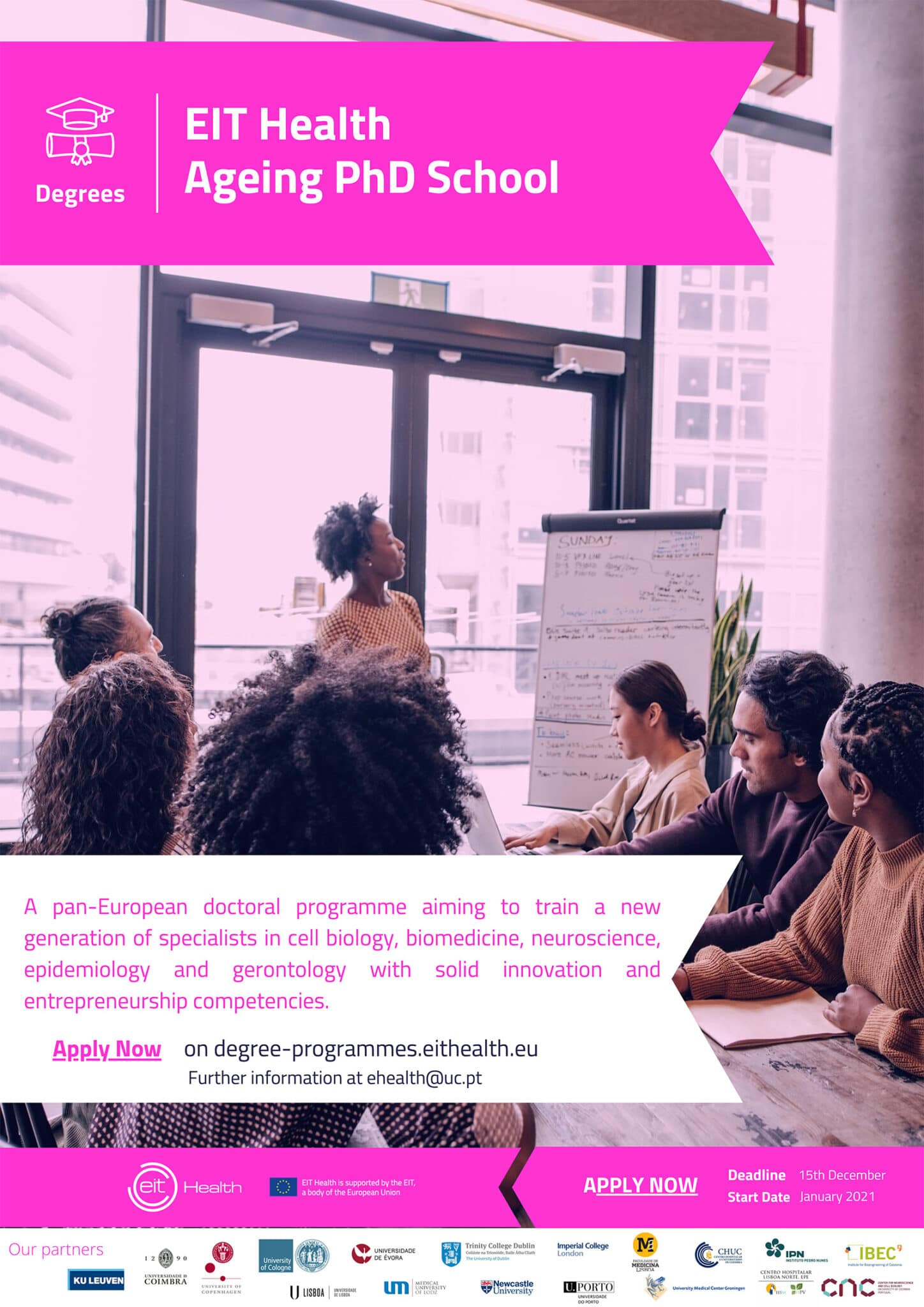 EIT Health Ageing PhD School – Invitiation for recruitment - Doctoral School